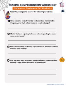 Halloween Costumes For Students: Reading Comprehension Passage