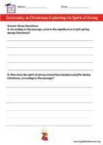 Reading Comprehension Passage: Giving At Christmas